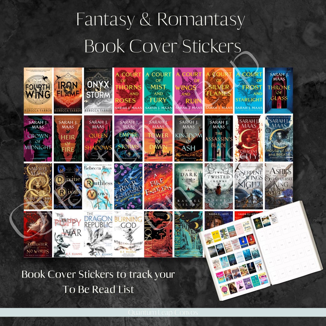 200+ Booktok Fantasy Book Cover Stickers: Printable Planner Bundle ...