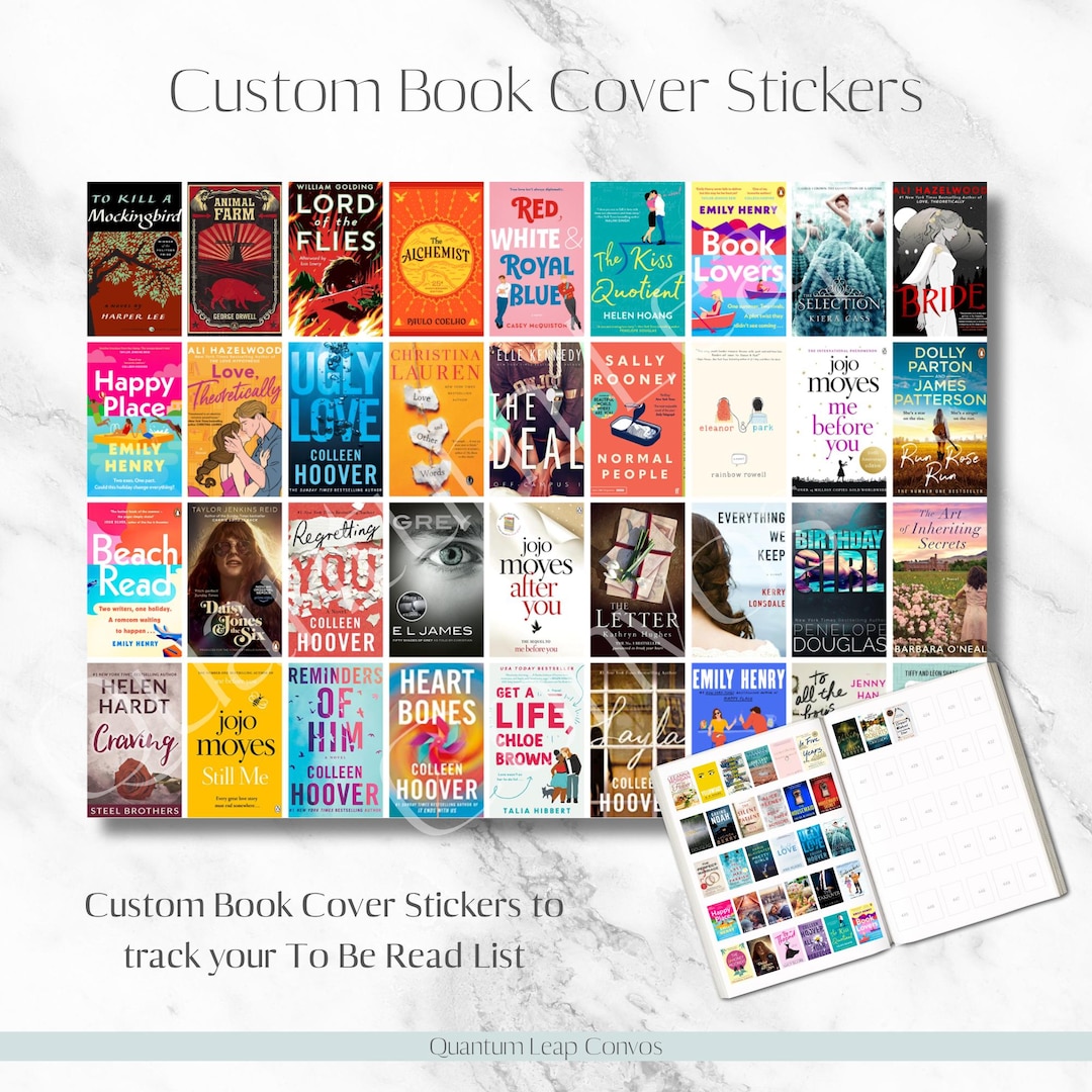 Printable Custom Book Cover Stickers | 36 Stickers per Sheet ...