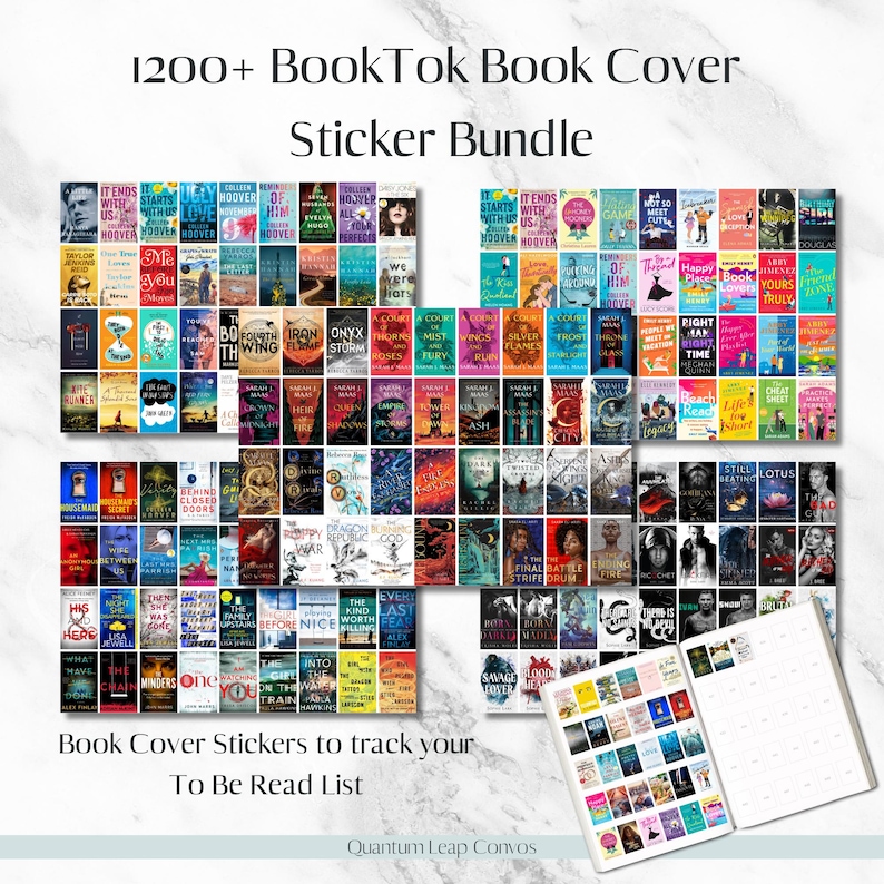 MEGA Booktok Sticker Bundle: 1400+ Printable Book Stickers Digital PDF ...