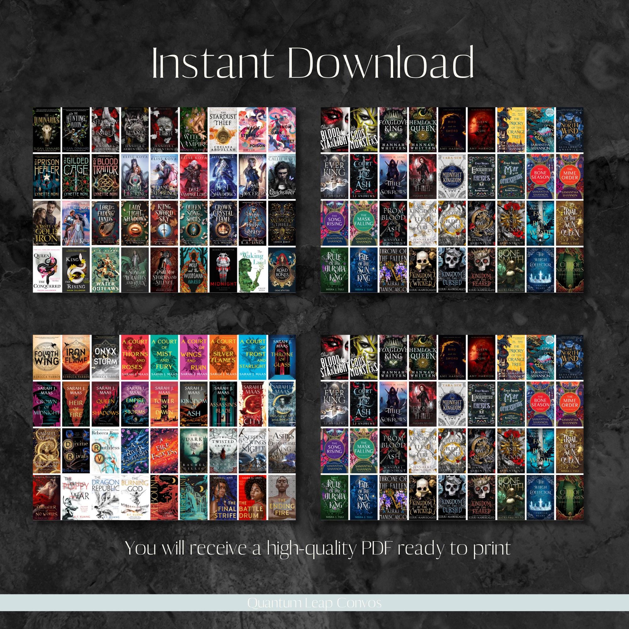 200+ Booktok Fantasy Book Cover Stickers: Printable Planner Bundle ...