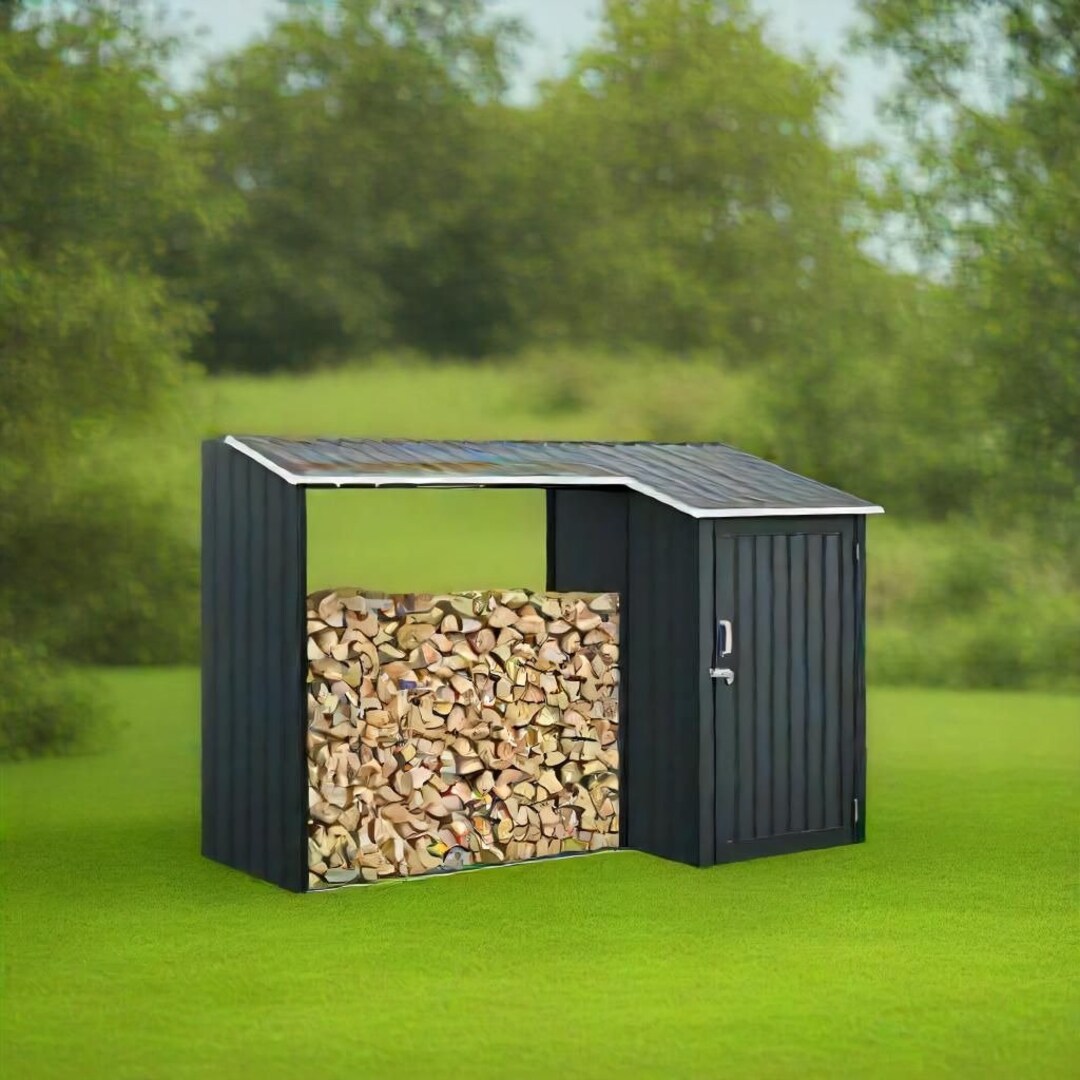 Outdoor Metal Firewood Storage Shed & Locker - Etsy