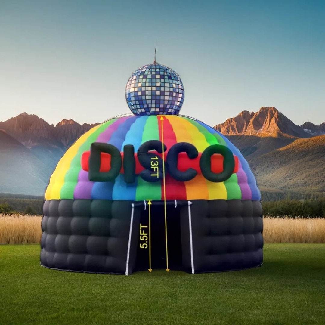 18FT Inflatable Night Club Party Tent Inflatable Black Cube House ...