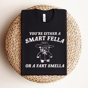 Are You A Smart Fella or Fart Smella Retro Cartoon T Shirt, Weird T ...