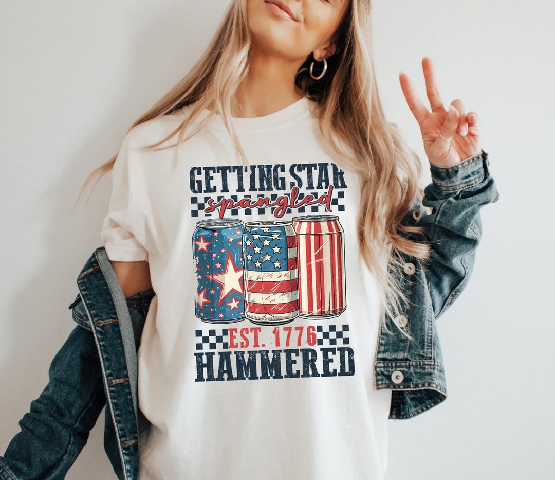 Getting Star Spangled Hammered Sweater, 4th of July Shirt, Independence ...