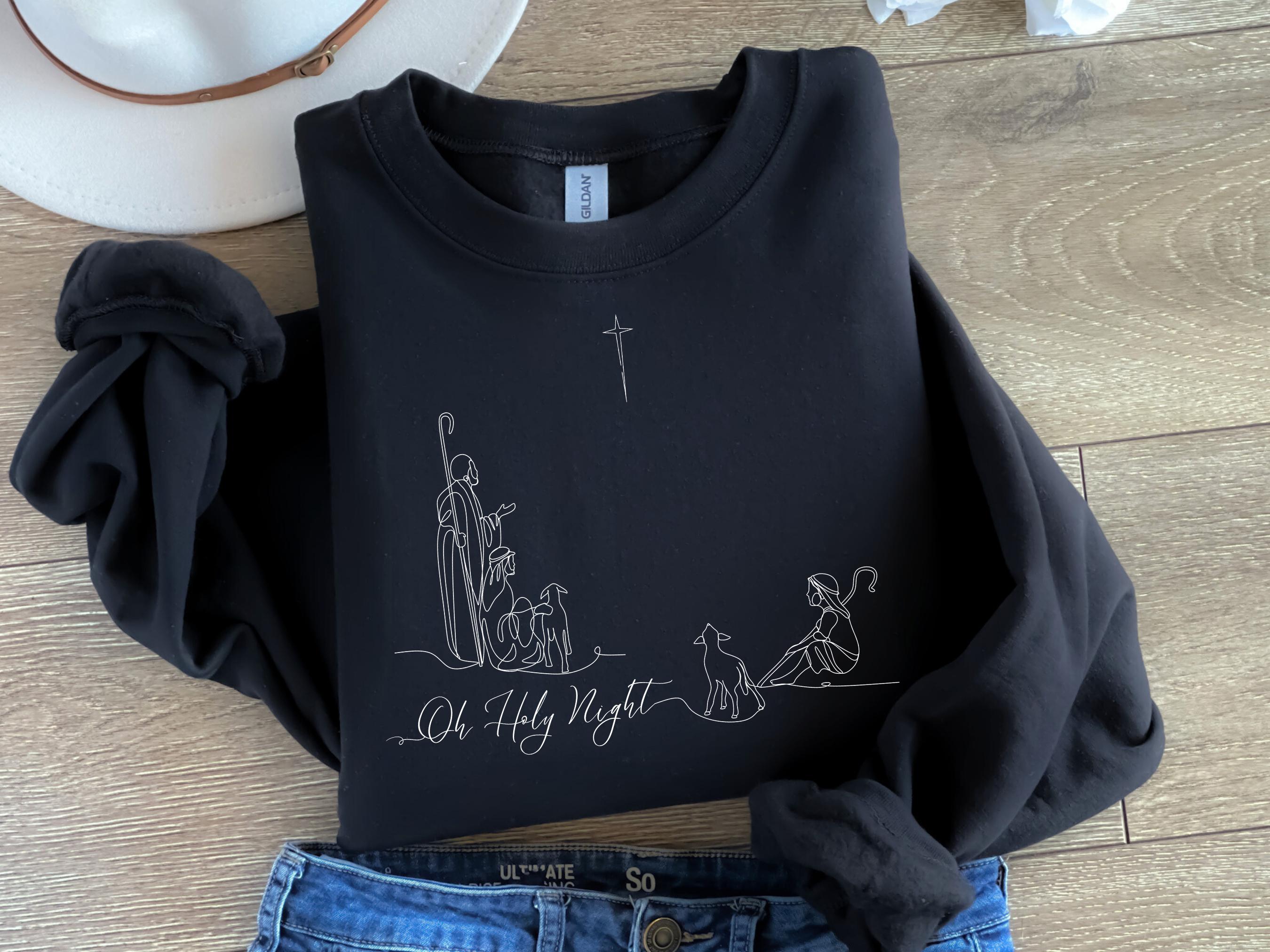 Oh Holy Night Sweatshirt, Christian Christmas Sweatshirt, Nativity ...