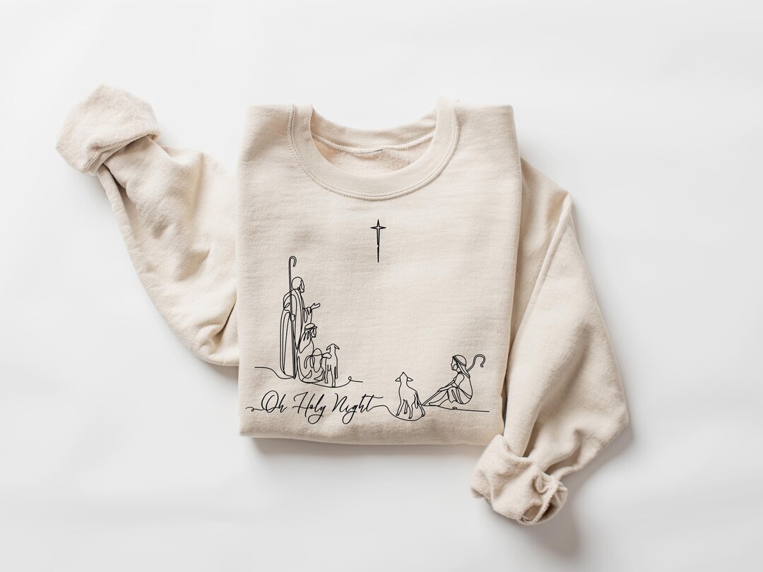 Oh Holy Night Sweatshirt, Christian Christmas Sweatshirt, Nativity ...