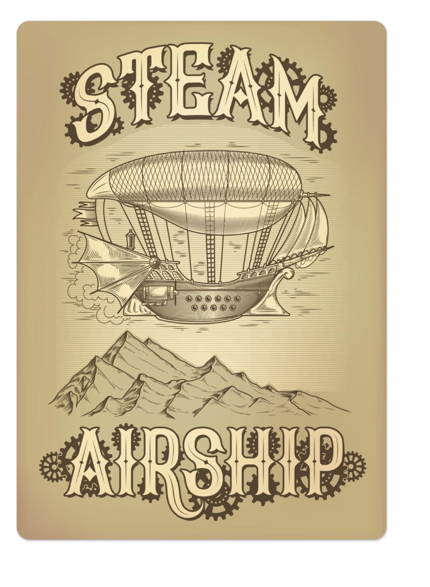 Steampunk Steam Airship Playing Cards Steampunk Game -clocks and Gears ...