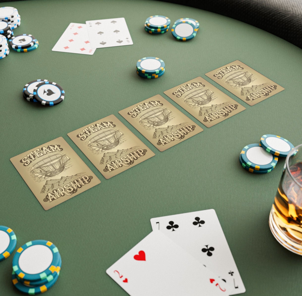 Steampunk Steam Airship Playing Cards Steampunk Game -clocks and Gears ...