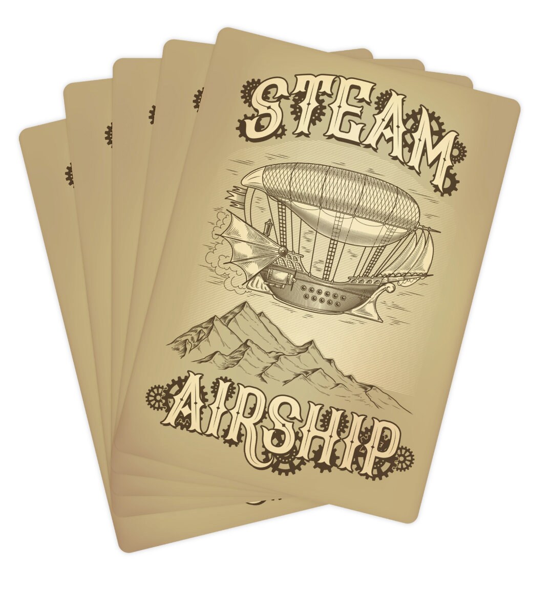 Steampunk Steam Airship Playing Cards Steampunk Game -clocks and Gears ...