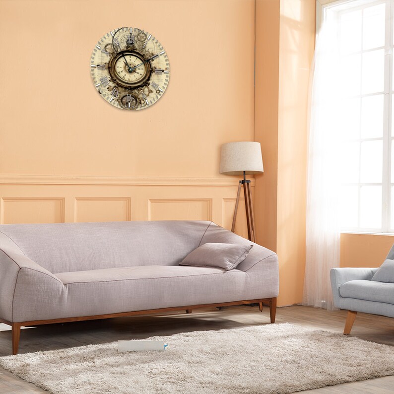 Steampunk Mechanical Cat clockwork Gears Clock Wall Clock Steampunk ...