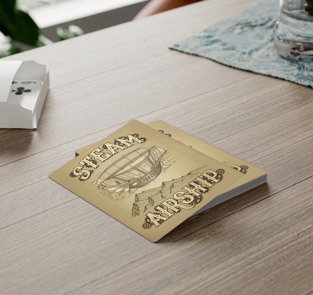 Steampunk Steam Airship Playing Cards Steampunk Game -clocks and Gears ...