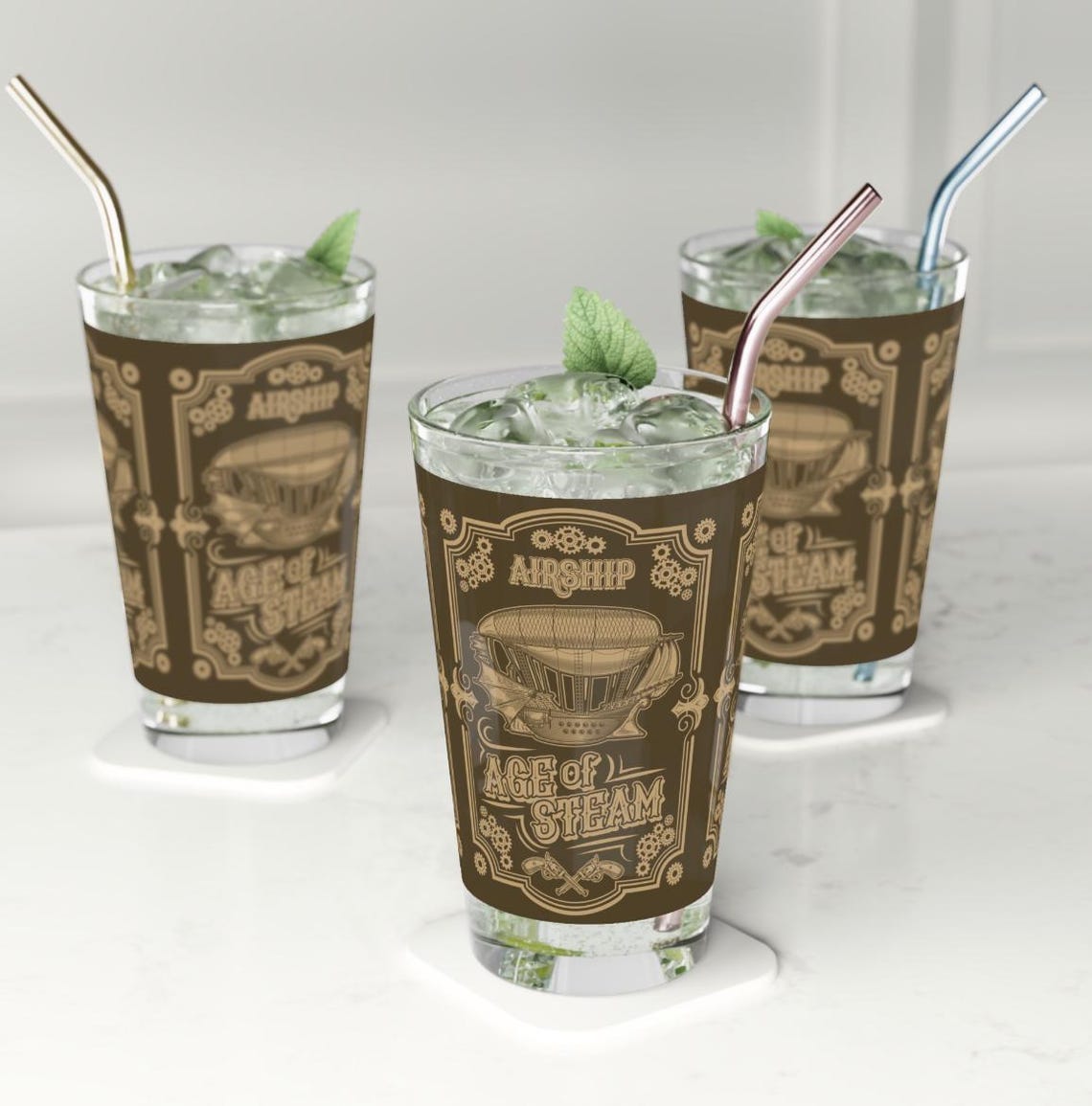 Steampunk Glasses, Age of Steam Steampunk Glassware, Steampunk Beer ...