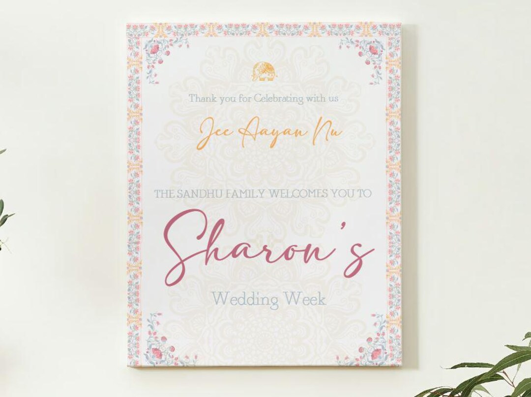 Wedding Week Welcome Sign, Wedding Invitation, Punjabi Wedding, Indian ...
