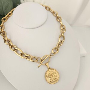 Guardian Angel Necklace | Thick Chain | Cherub Necklace | Angel ...