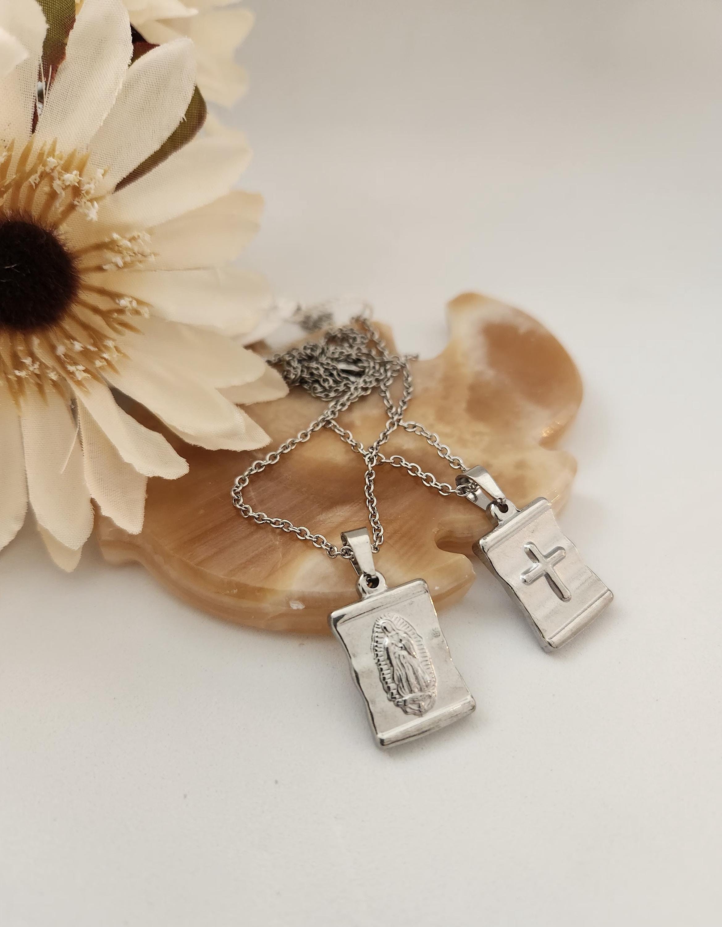 Virgencita Scapular, Catholic Scapular Necklace, Silver Scapular ...