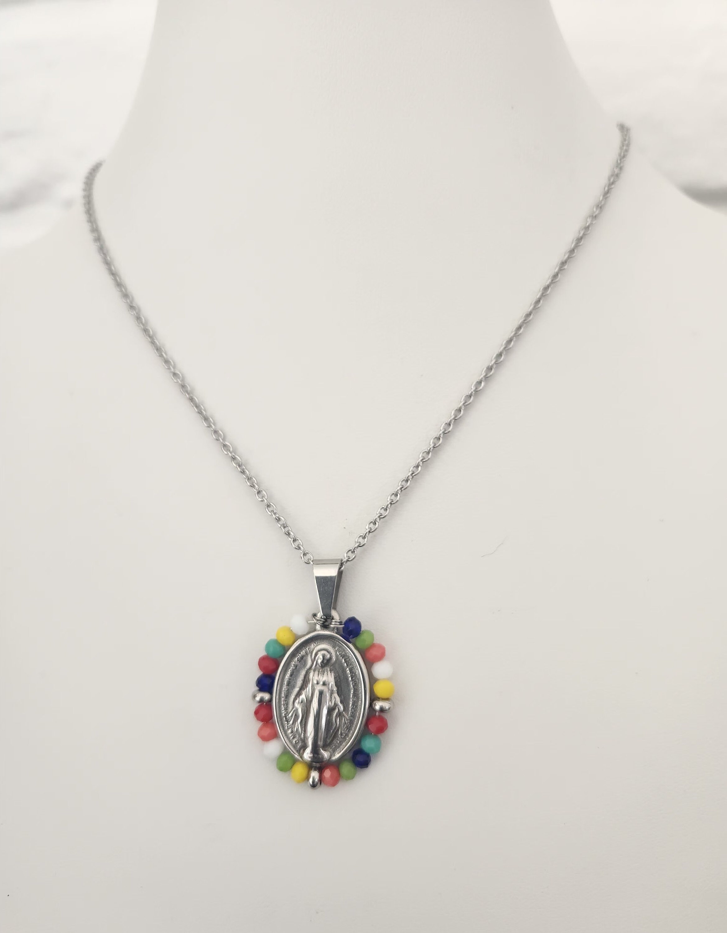 Miraculous Medal Necklace-virgin Mary Pendant Necklace-catholic Saint ...