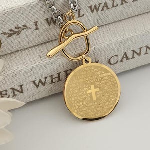 Our Father Lord's Prayer Necklace, Catholic Necklace, Spanish Prayer ...