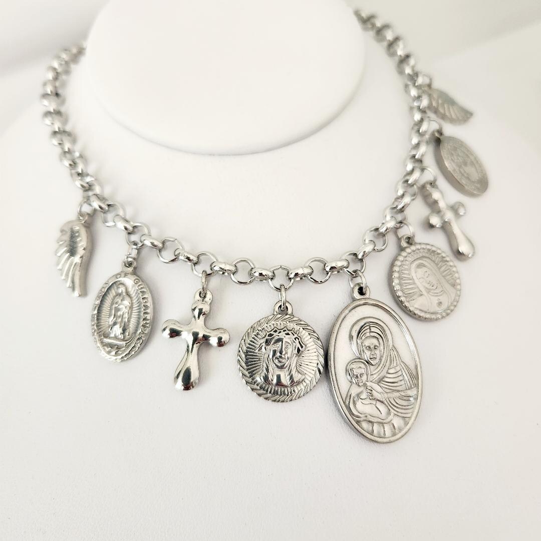 Catholic Saints Necklace: Vintage Style, Religious Jewelry - Etsy
