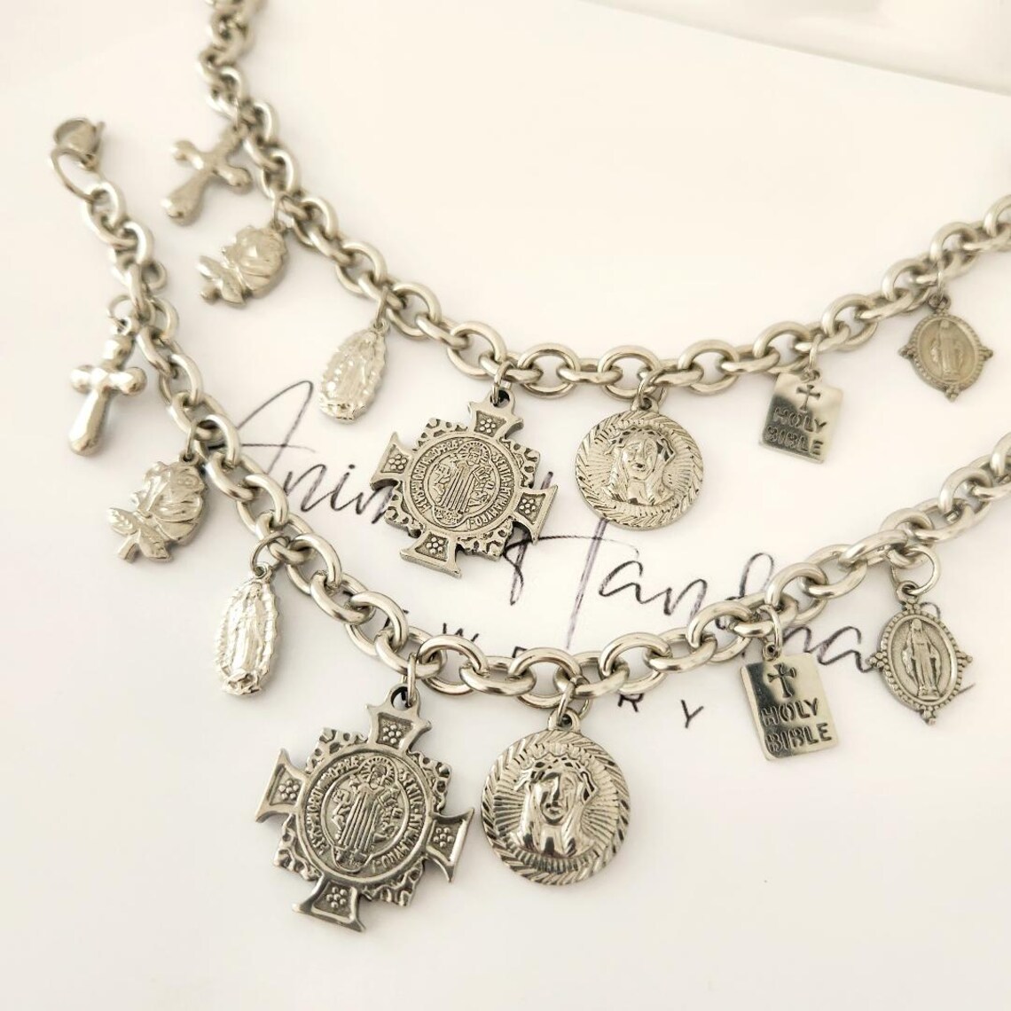 Catholic Saints Charms Bracelet: Vintage Style Religious Jewelry - Etsy
