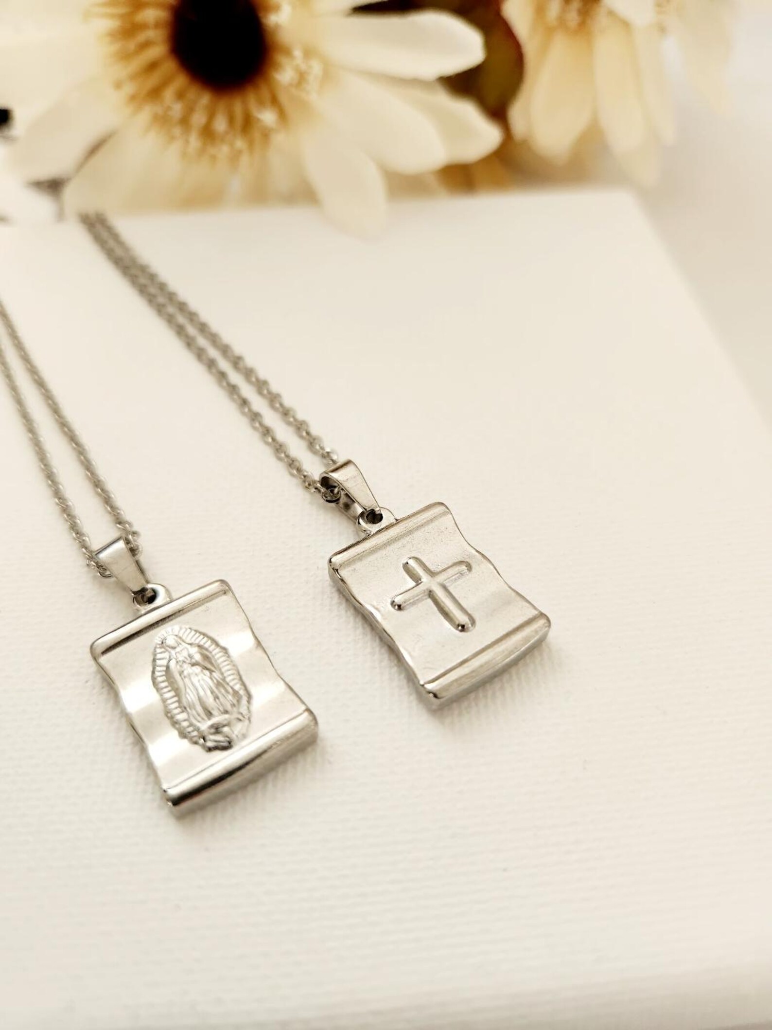 Virgencita Scapular, Catholic Scapular Necklace, Silver Scapular ...