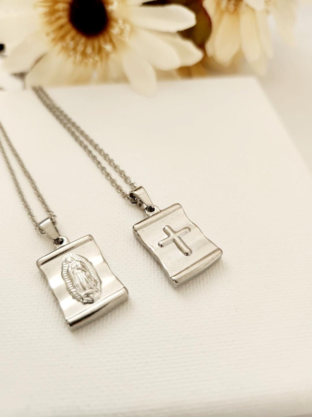 Virgencita Scapular, Catholic Scapular Necklace, Silver Scapular ...