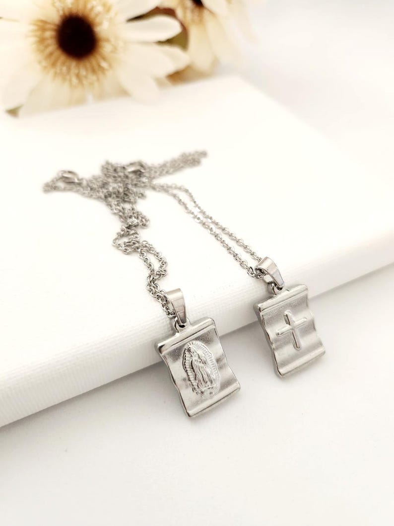 Virgencita Scapular, Catholic Scapular Necklace, Silver Scapular ...