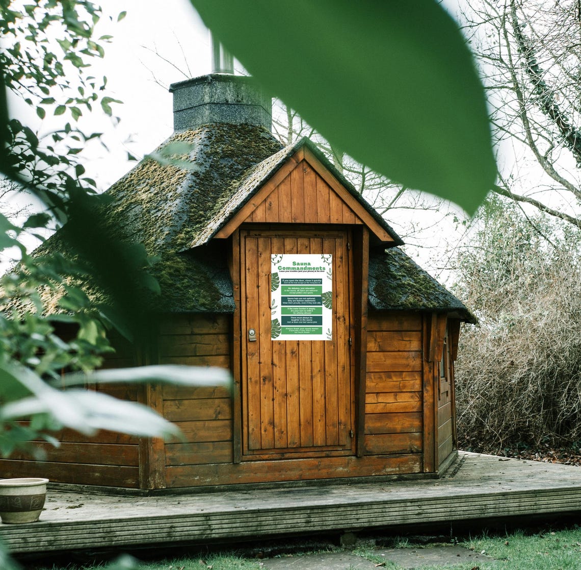 Funny Sauna Sign | Printable Sauna Wall Poster | Spa Wall Art in 3 ...