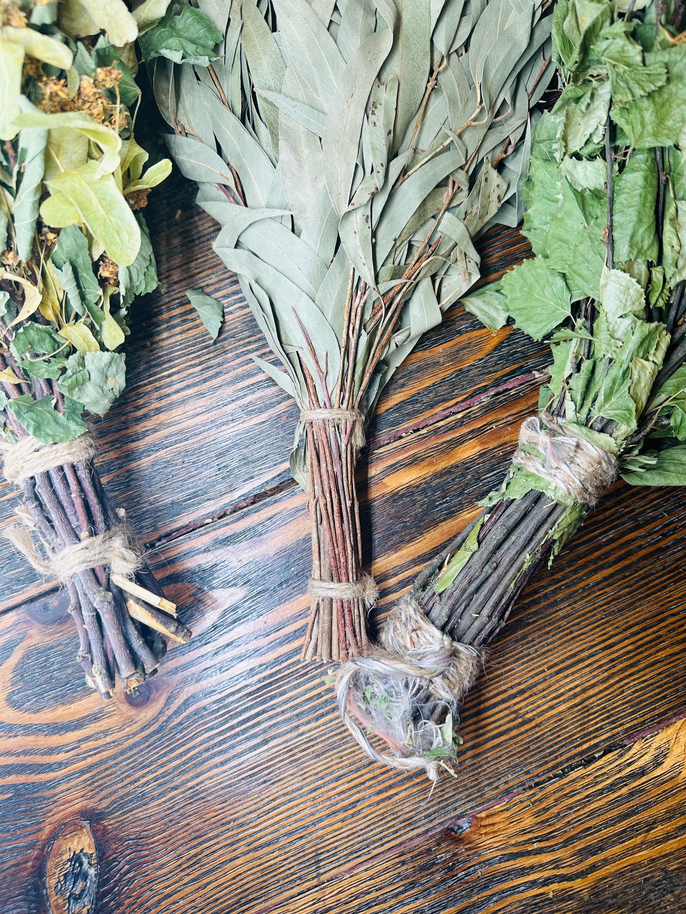 3-in-1 Sauna Broom Set | Birch, Eucalyptus & Linden Whisks for ...