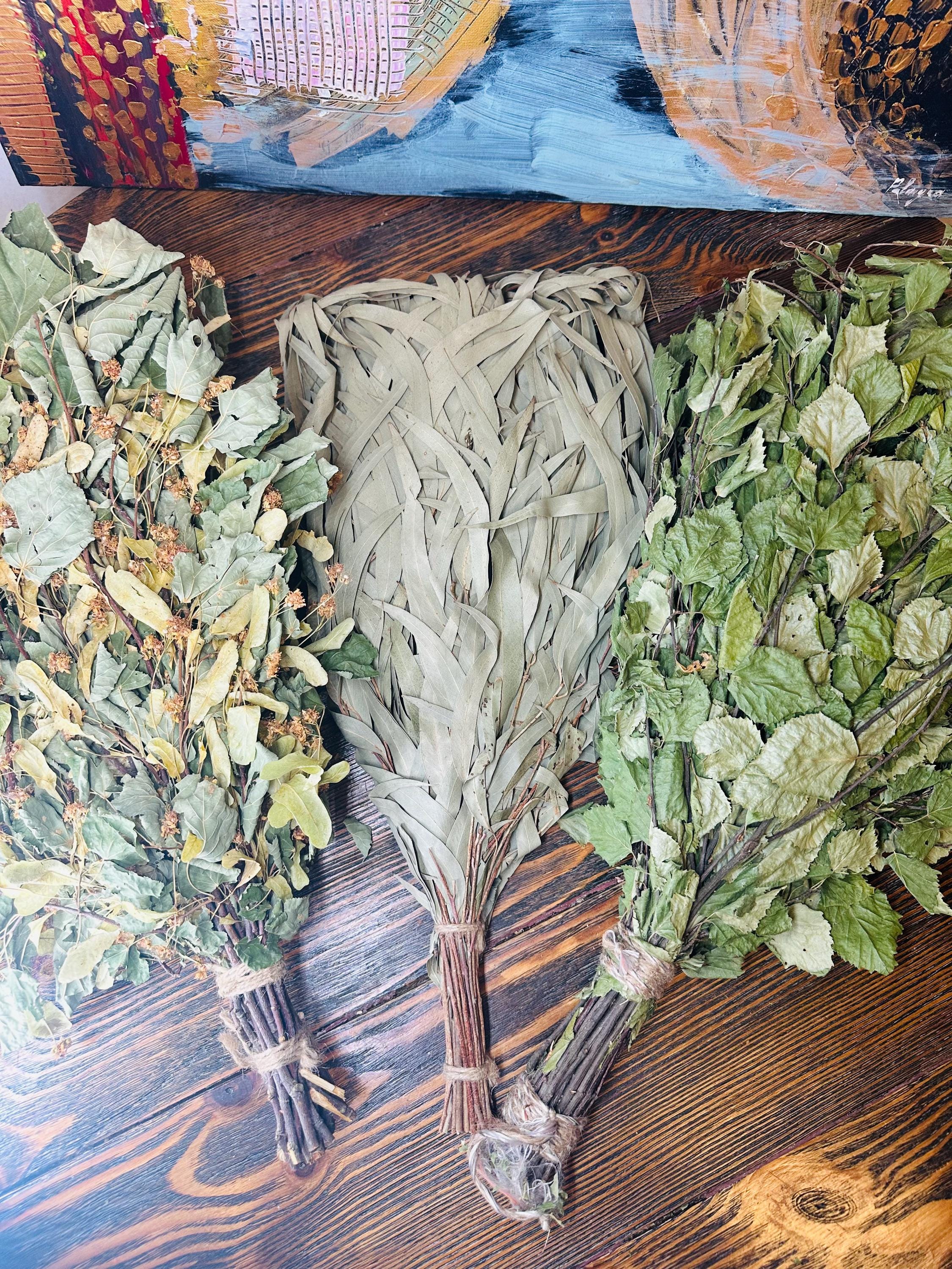3-in-1 Sauna Broom Set | Birch, Eucalyptus & Linden Whisks for ...
