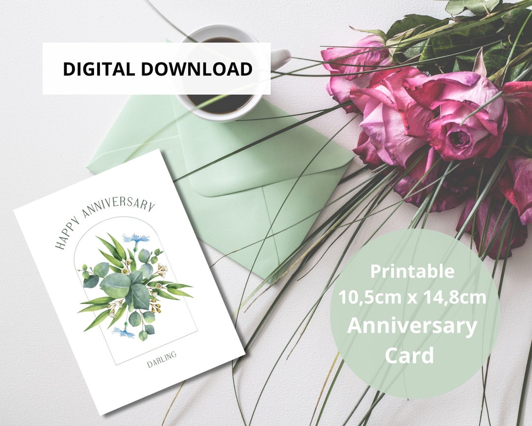 Happy Anniversary PRINTABLE Greeting Card - Etsy