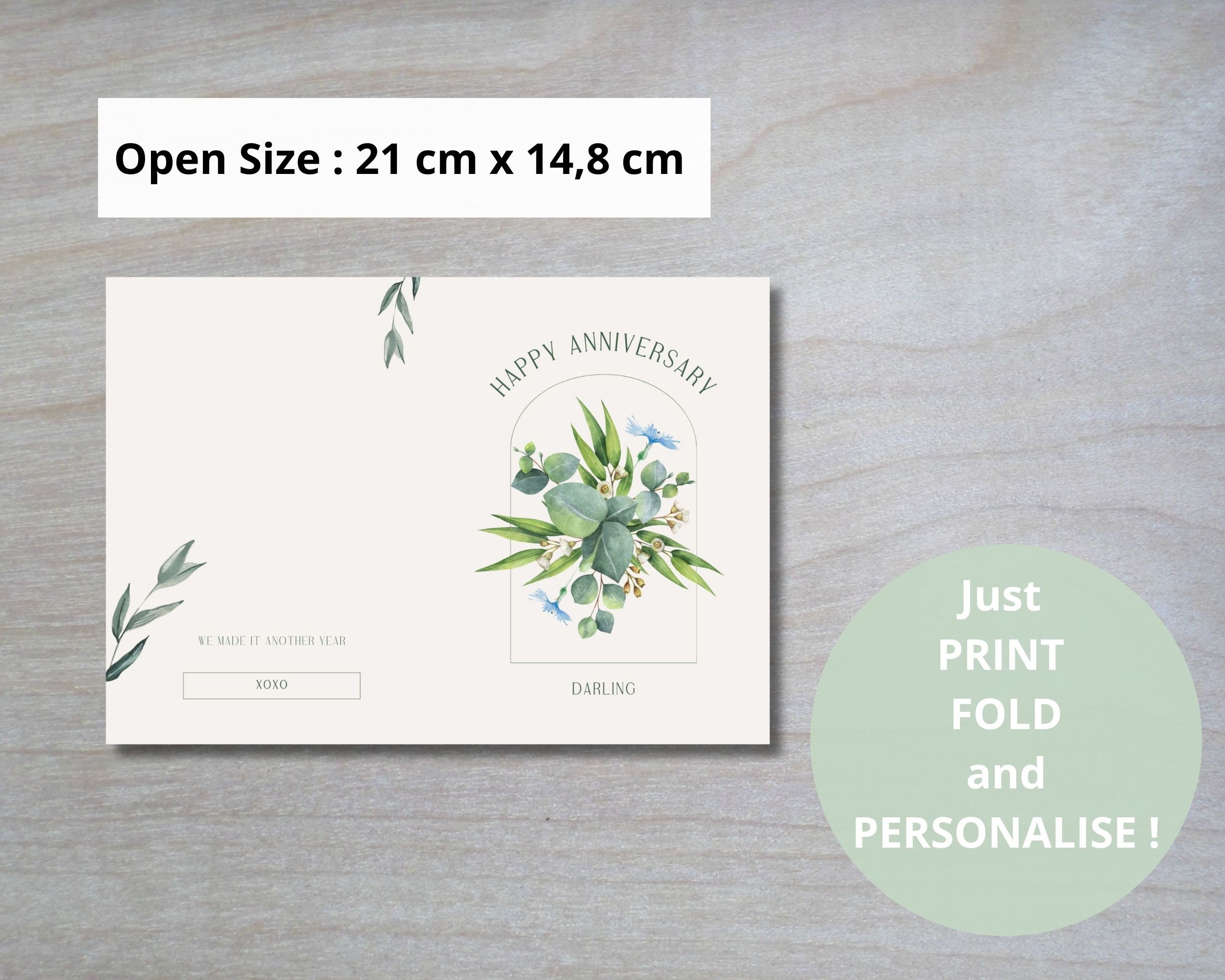 Happy Anniversary PRINTABLE Greeting Card - Etsy