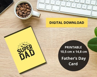 Super Dad Father's Day Printable Card for Download - Etsy