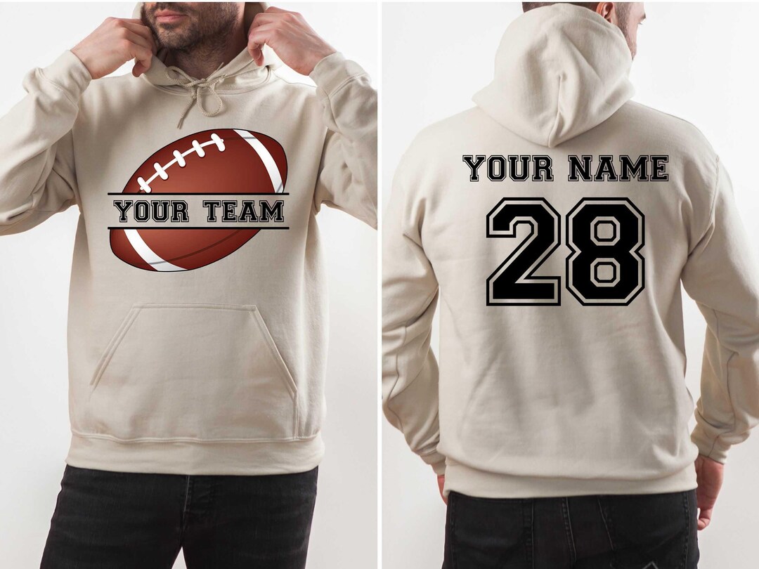 Custom Football Name and Team Name Hoodie, Gift for Football Team Lover ...