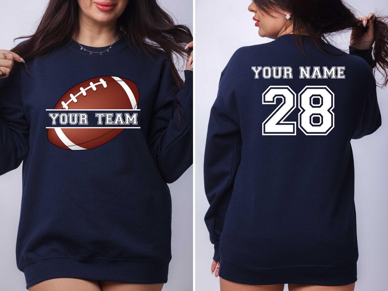 Custom Football Name and Team Name Hoodie, Gift for Football Team Lover ...