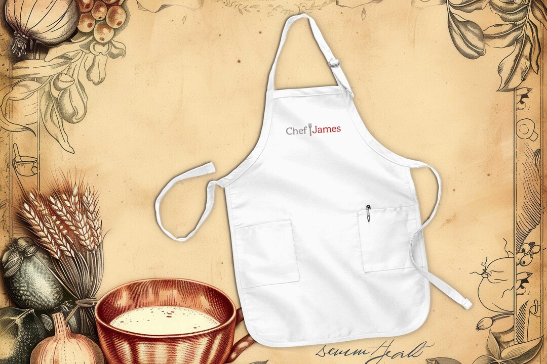 Personalized Chef Apron, Kitchen Apron Gift, Embroidery Name Apron ...