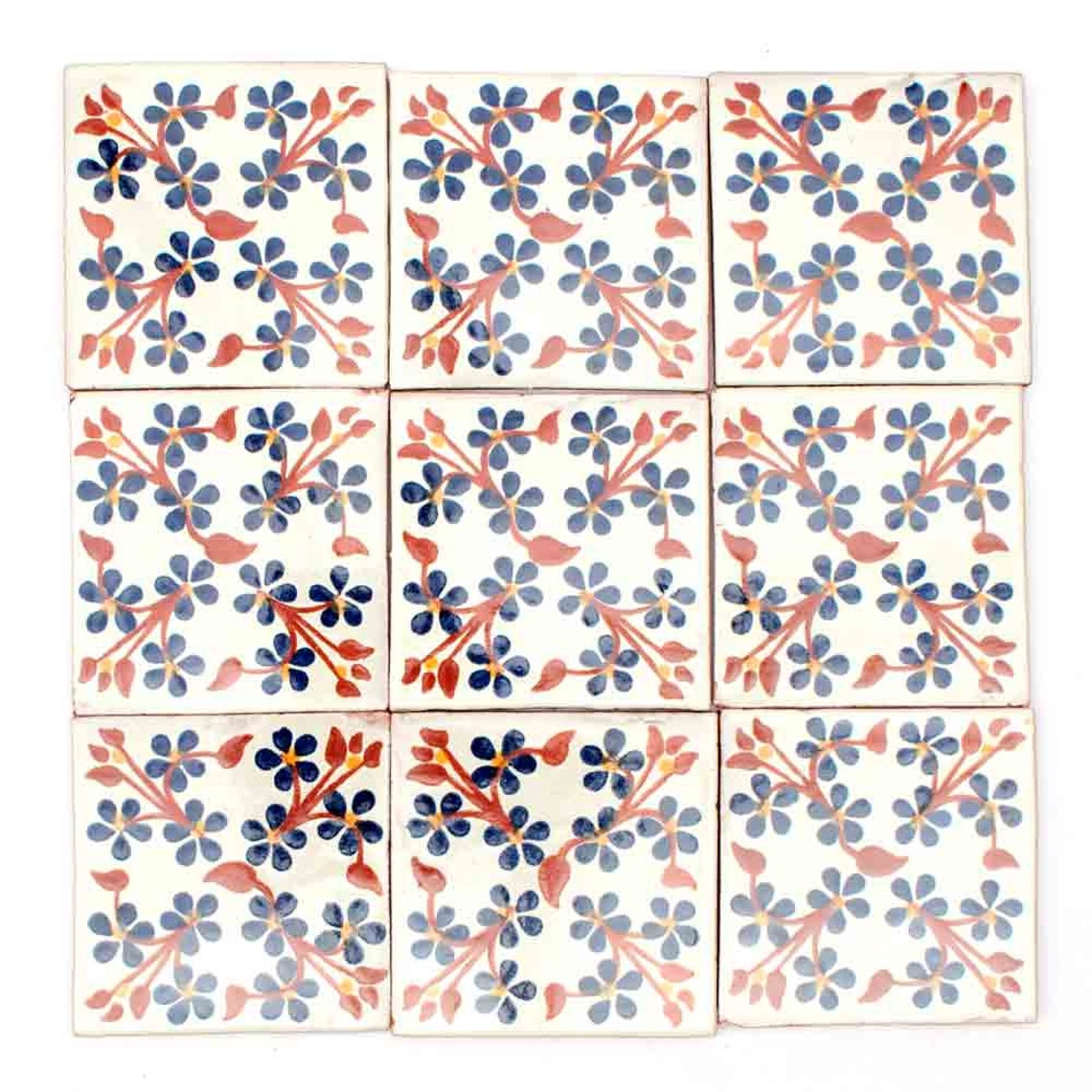 Sample violets Blue and Terracotta hand Made Glaze Terracotta Wall ...