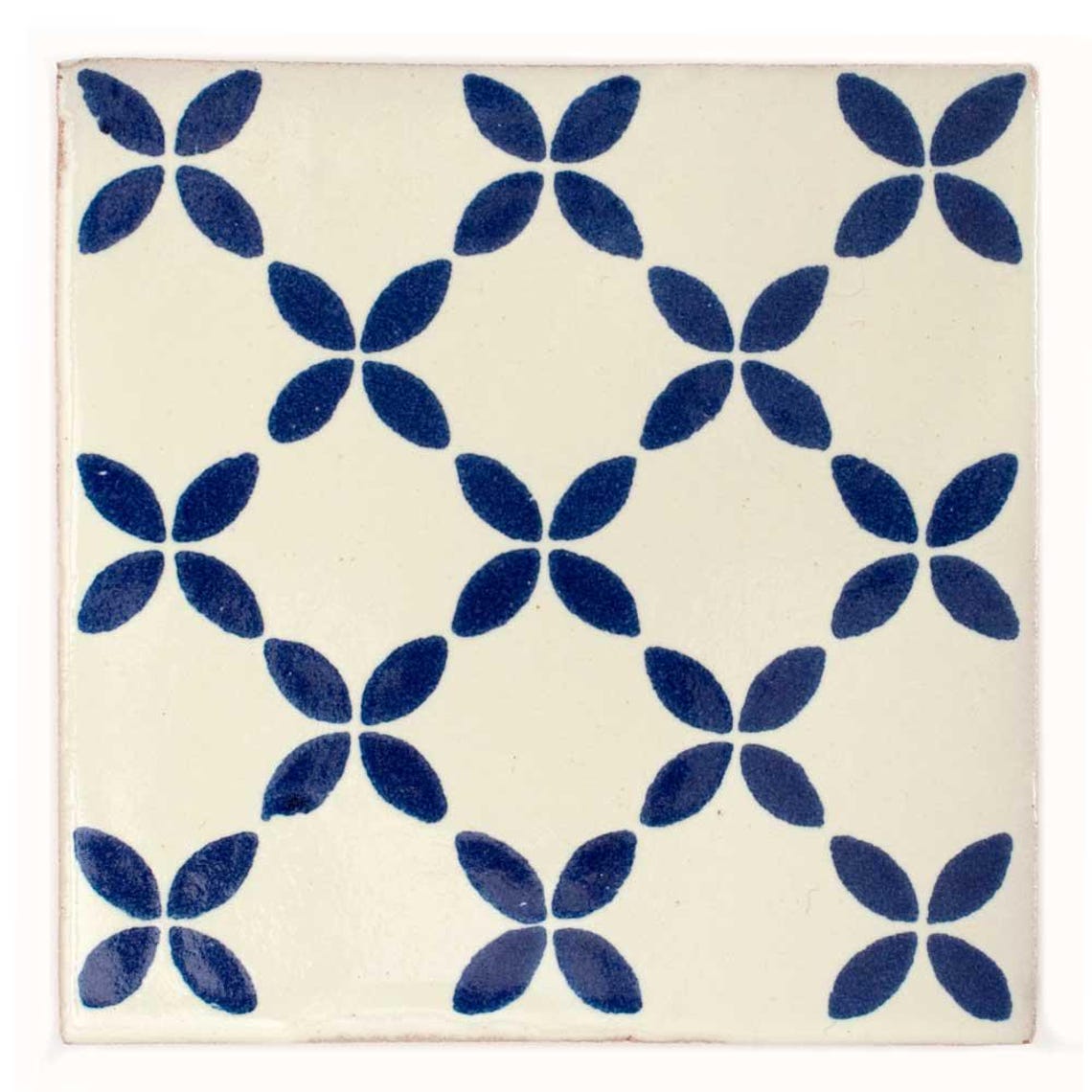 Sample Herendira Blue Hand Made Glazed Terracotta Tile 105mm X 105mm ...
