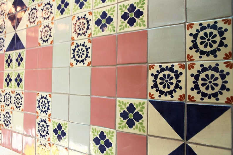 Sample Rocio Blue and Terracotta Hand Made Glaze Terracotta Wall Tiles ...