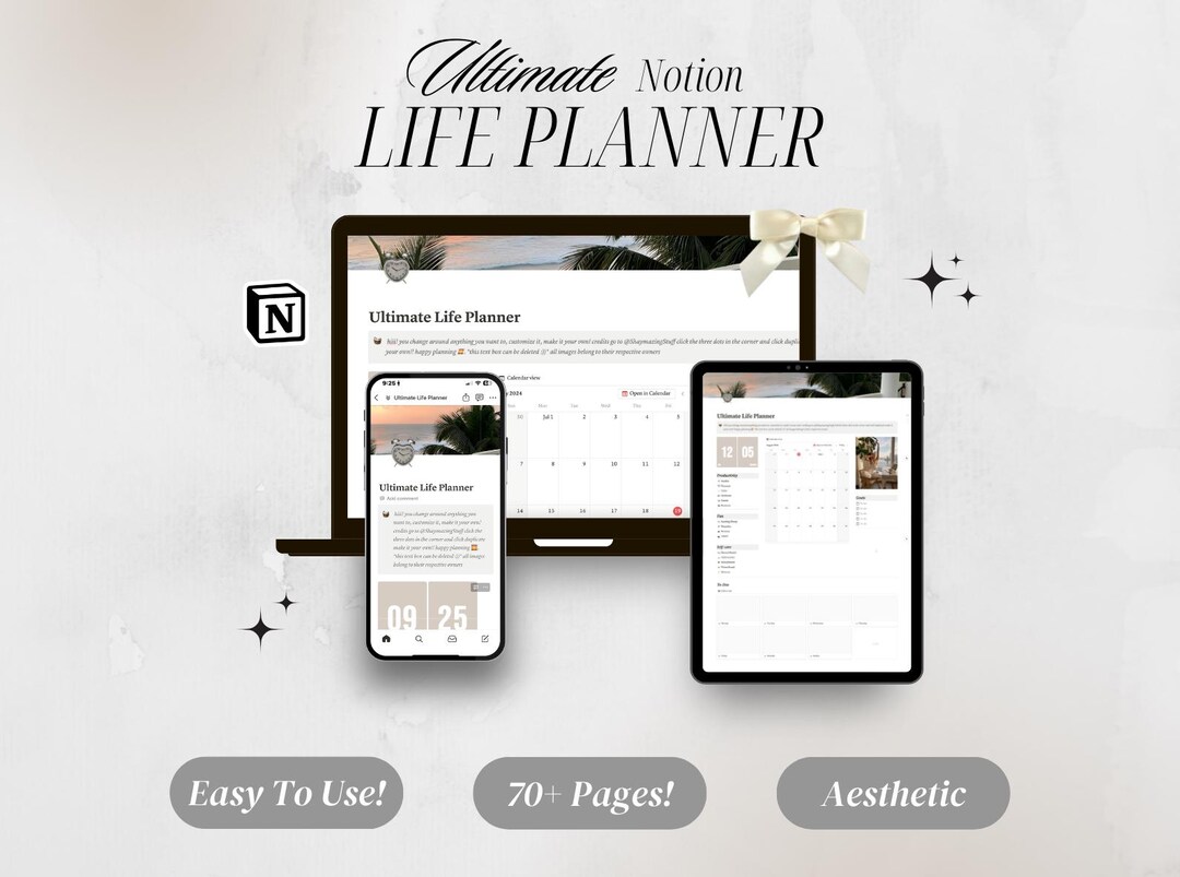 Aesthetic Notion Life Planner Ultimate Notion Digital Planner Template ...