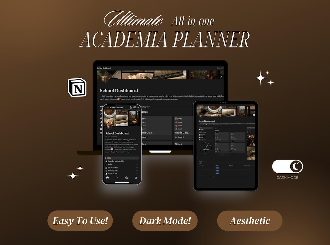 Notion Student Planner Template Notion Dashboard Digital Planner Aesthetic Notion Student ...