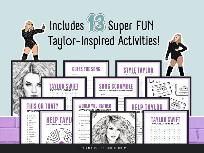 Printable Coloring Pages Taylor Swift Inspired Coloring Book for Kids ...