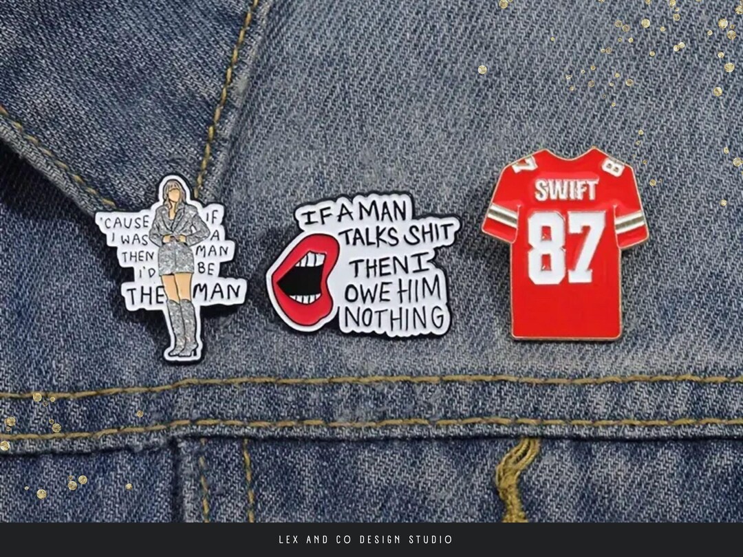RARE 3 Piece Taylor Swift Enamel Pins, Swift Football Jersey, Gift for ...