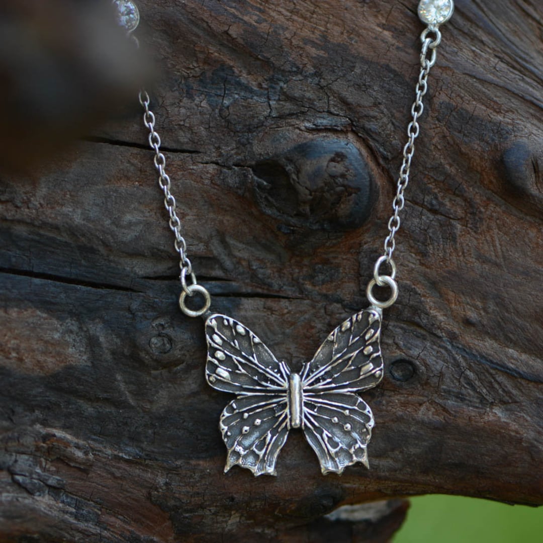 Sterling Silver Butterfly Necklace 1 - Etsy