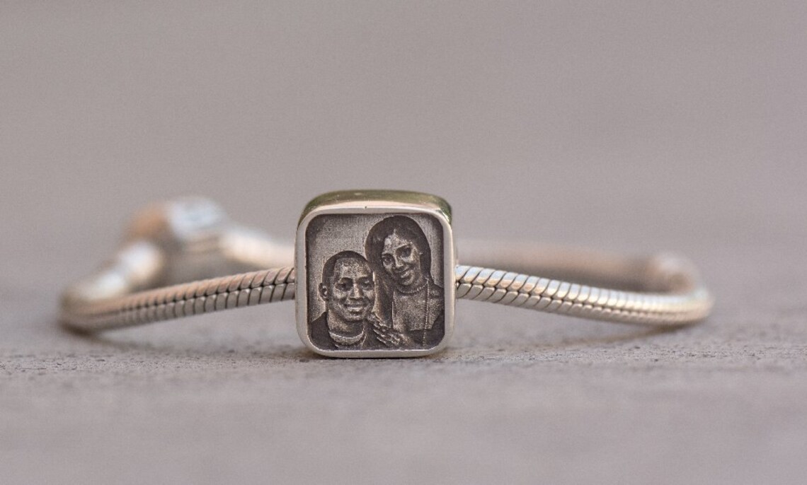 Engraved Photo Charm Sterling Silver Fits Pandora Bracelets. - Etsy