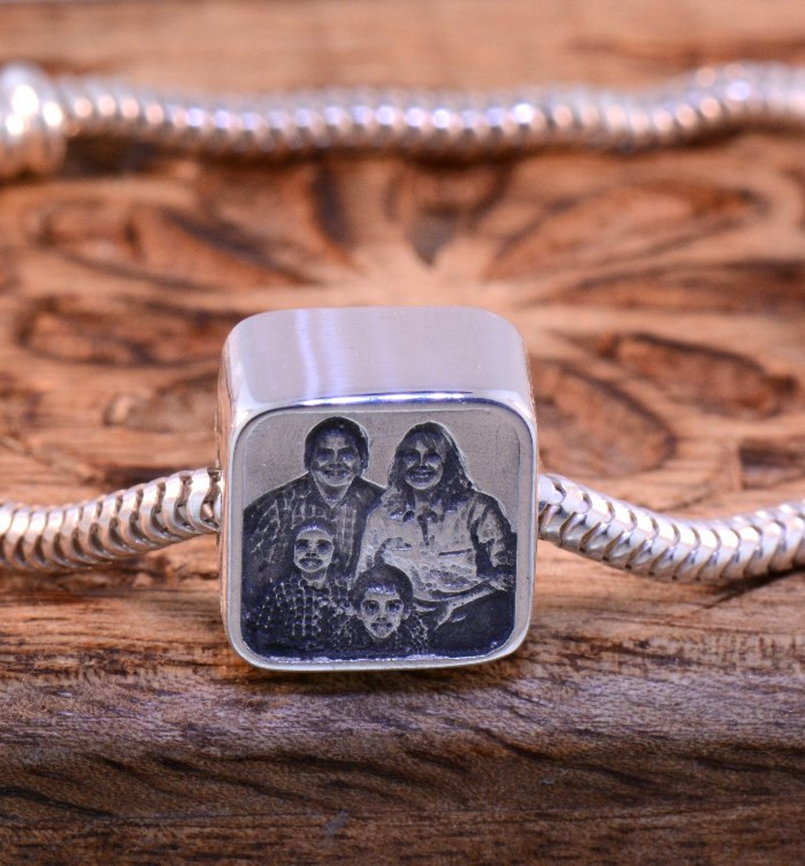Engraved Photo Charm Sterling Silver Fits Pandora Bracelets. - Etsy