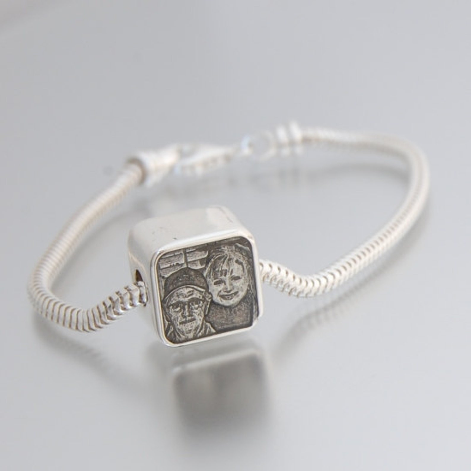 Engraved Photo Charm Sterling Silver Fits Pandora Bracelets. - Etsy