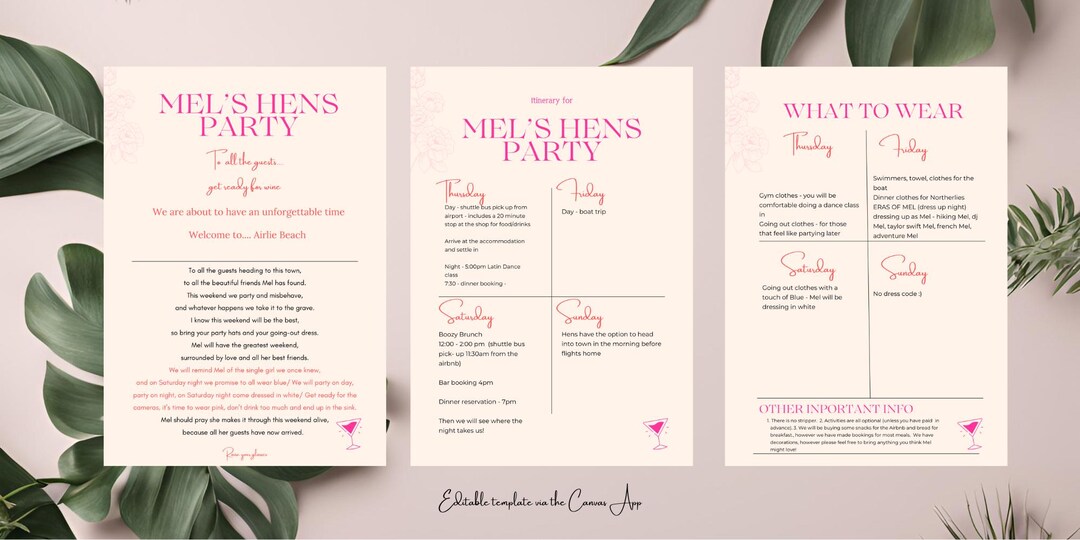 Printable Hens Weekend Invitation | Bridal Weekend Invitation | Canva ...