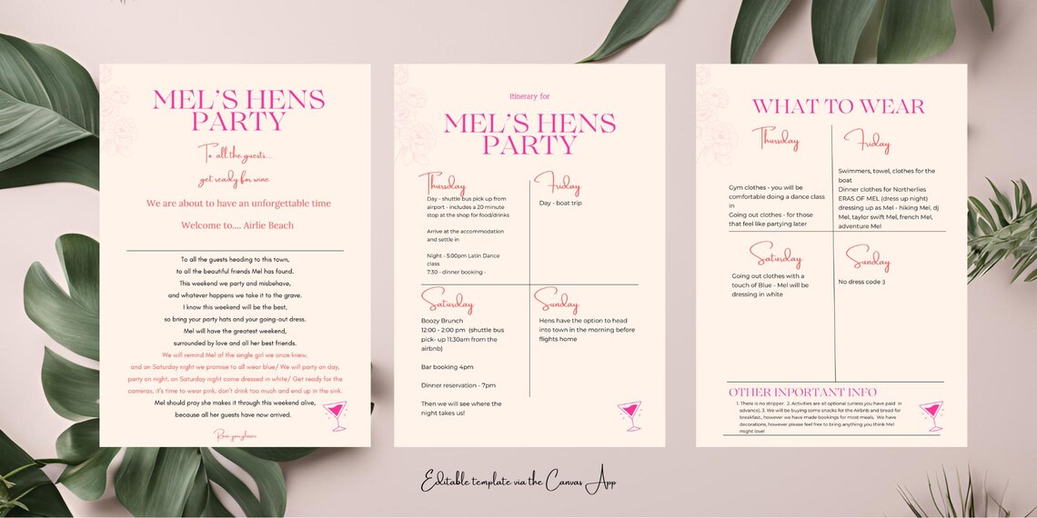 Printable Hens Weekend Invitation | Bridal Weekend Invitation | Canva ...
