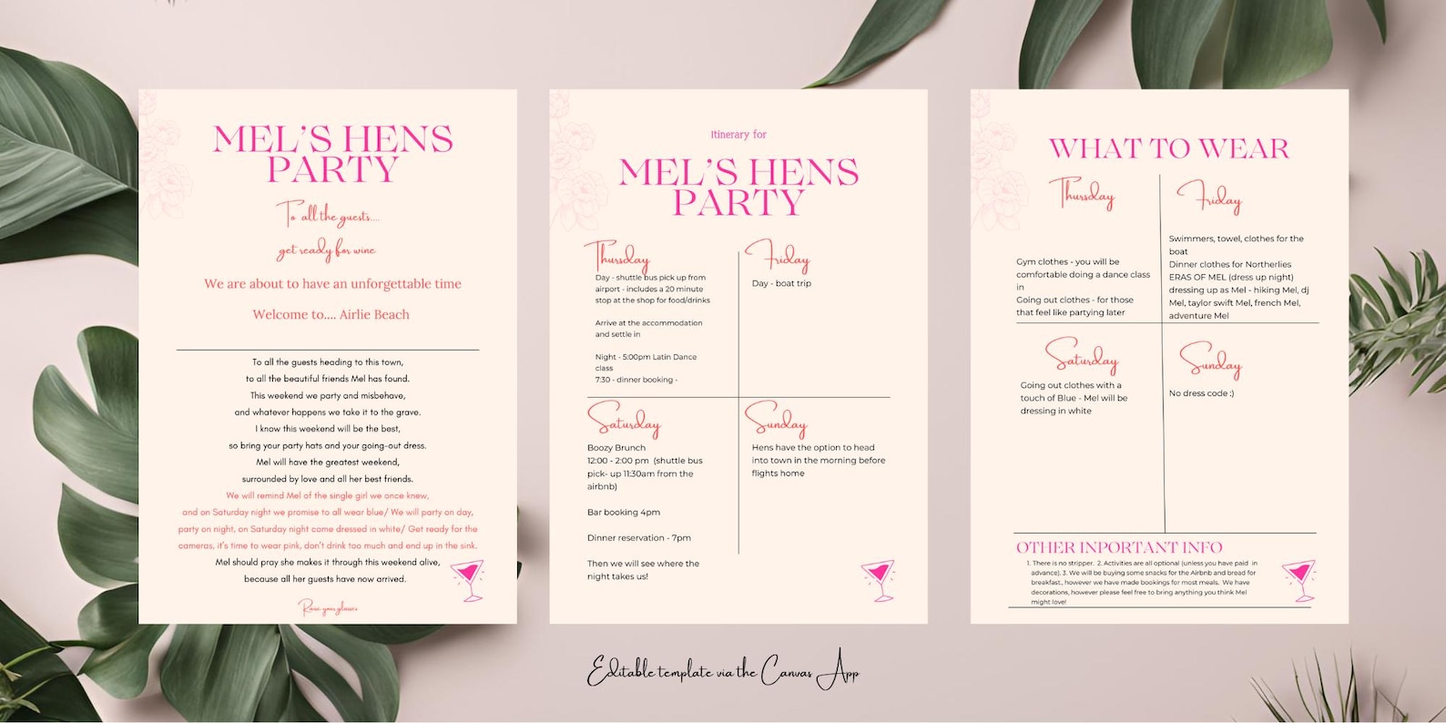 Printable Hens Weekend Invitation | Bridal Weekend Invitation | Canva ...
