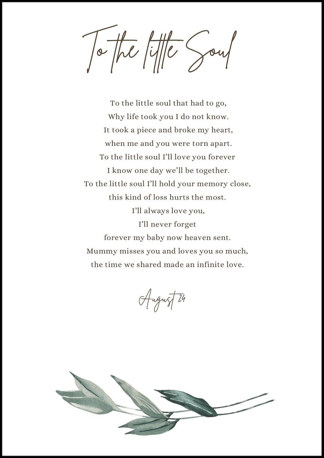 Pregnancy Loss, Miscarriage Remembrance, Baby Loss Poem, Child Loss ...